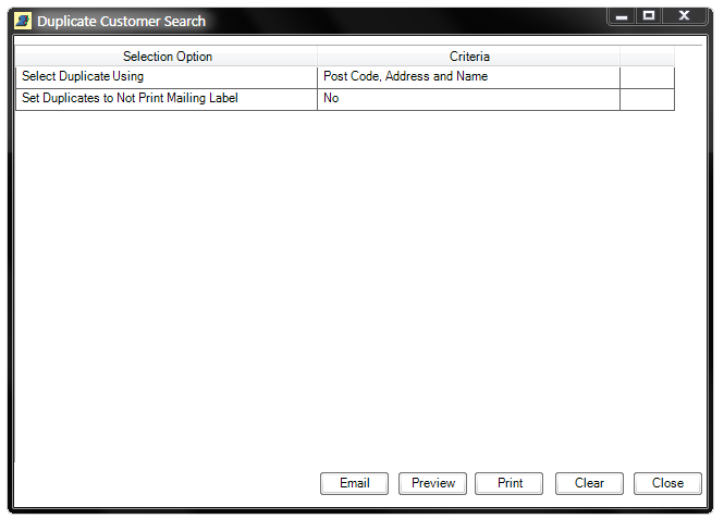 Duplicate Customer Search